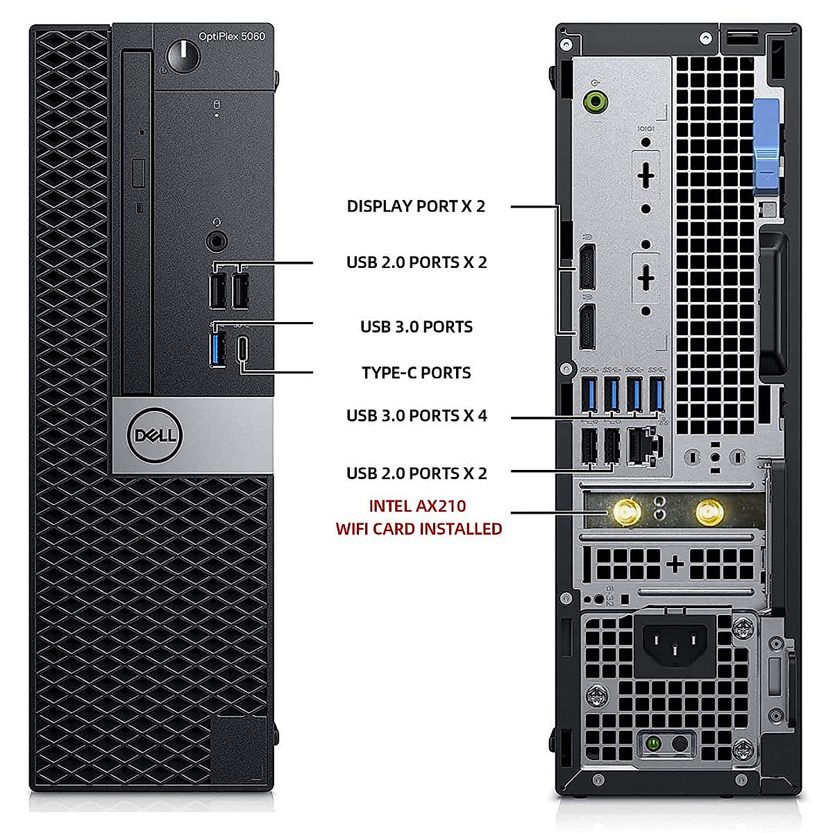 Dell OptiPlex 5060 Desktop Computers Windows 11 PC, Intel Hexa Core i7-8700 3.2GHz, 16GB Ram 512GB M.2 NVMe SSD,Intel AX210 Built-in WiFi 6e Bluetooth 5.2, Refurbished Ddesktop Computers (Renewed)