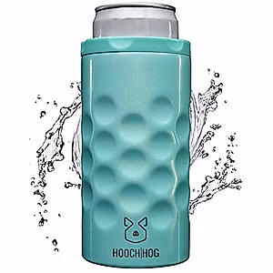 Hooch|Hog Slim Can Cooler Stainless Steel for 12 oz. Skinny Cans | 3x Insulated Beer Can Holder for Michelob Ultra, White Claw, Truly & Redbull (Florida Keys)
