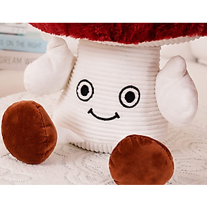 Rorutose Cute 3D Mushroom Plush Pillow Stuffed Pillow for Holiday, Birthday, Interior Decoration Garden Wedding Decoration (A Small Pillow)