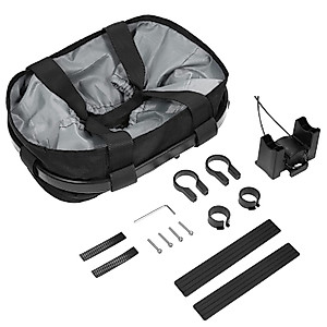 Lixada Bike Basket, Small Pet Cat Dog Carrier Bicycle Handlebar Front Basket Folding Detachable Removable Easy Install Quick Released Picnic Shopping Bag, Max. Bearing: 11lbs