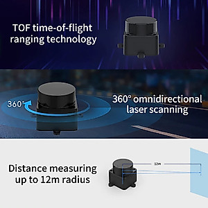LD06 Lidar Sensor, 360 Degree DTOF Laser Scanner, Lidar Module, Lidar Detector, 4500Hz Ranging Frequency TOF Module for Education, Robot, Cleaner