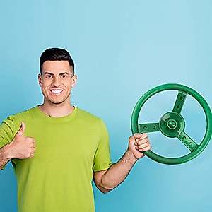 SGBETTER 6 Pack Playground Steering Wheel Kids Swingset Steering Wheel Toys Accessories for Backyard Outdoor Playhouse Treehouse, 3 Color (Green, Blue, Red)