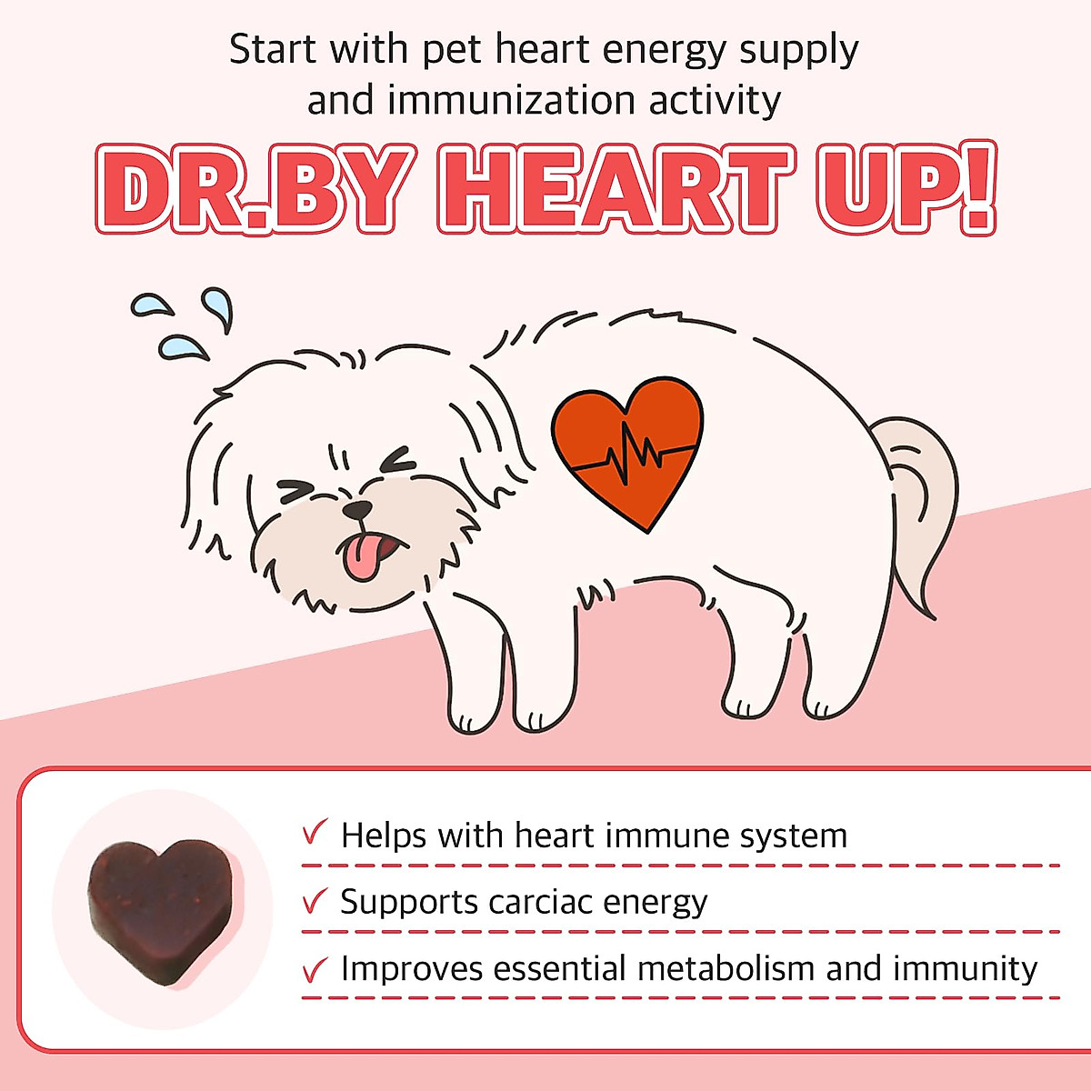 Doctor by HeartUp Heart Care Supplements for Dogs and Puppy – Soft Chews for Dogs with Colostrum, L-Carnitine and Coenzyme Q-10-2.82 oz (80g), 70 Cheese Flavored Soft Chews