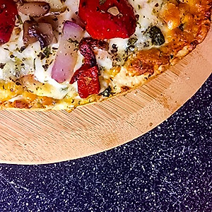 Camco Bamboo Pizza Peel, Charcuterie with Handle - Pizza & Bread Serving or Baking Board | Cutting Board & Serving Tray for Fruit, Vegetables and Cheese - (53000)