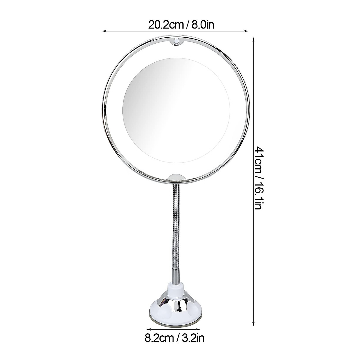 Makeup Mirror, 10 x 8 Easy to Install Suction Cup Makeup Mirror for Makeup