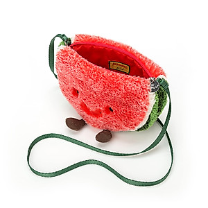 Jellycat Amuseables Watermelon Plush Bag, 8.5 inches | Crossbody and Shoulder Purse | Fun and Unique Handbag