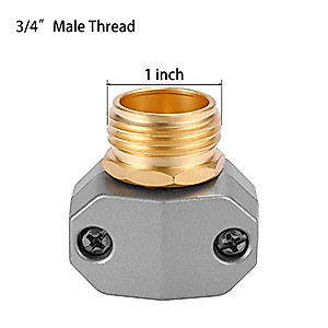 Zinc and Aluminum Male Coupling, Fits All 5/8-Inch and 3/4-Inch Garden Hose Repair Fitting, 2 Pack