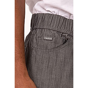 Chef Works Men's Jogger 257 Chef Pants, Black White Stripe, Large