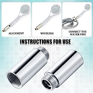 2 Pcs Shower Head Extension Arm Stainless Steel Shower Head Extender Shower Pipe Extension 1/2PT Male to 1/2PT Female Thread Cast Pipe Fitting Coupler Shower Head Adapter (2 Inch)