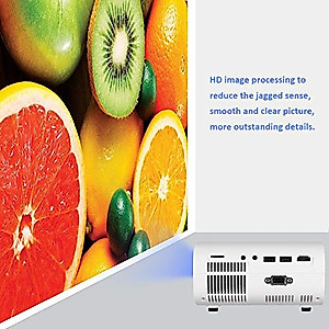 LED Projector, 480P 3D Mini Portable Video Projectors with 1500 Lumens Home Theater Projector Support HDMI, VGA, TF, AV, USB Compatible with TV Stick, PS4, Smartphone, PC, 100V-240V, White.(US)