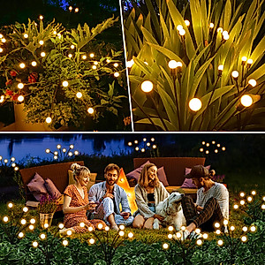 SINGACE Solar Garden Lights, 4 Pack Solar Firefly Lights, Swaying When Wind Blows, Solar Lights Outdoor Waterproof Decorative, Solar Outside Lights for Yard Patio Pathway Landscape Decoration