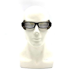 Wakaka 2 Pairs Safety Eye Glasses Side Shields, Slip On Clear Side Shield for Safety Glasses- Fits Medium to Large Eyeglasses, Clear Flexible (Deep Gray)