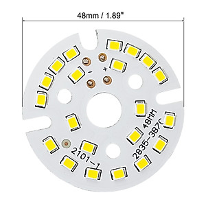 MECCANIXITY COB LED Light Chip Bead 7W 120lm 3000-3200K 48mm 21-24VDC Energy Saving Bulb for Spotlight Floodlight Replacement Warm White 5Pcs
