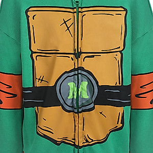 Nickelodeon Teenage Mutant Ninja Turtles Michelangelo Boys Zip Up Hooded Sweatshirt for Big Kids Green