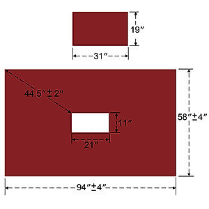 Strong Camel 5FT x 8FT Double Tiered Replacement Canopy Outdoor Grill BBQ Grill Gazebo Replacement Canopy Roof (Burgundy)