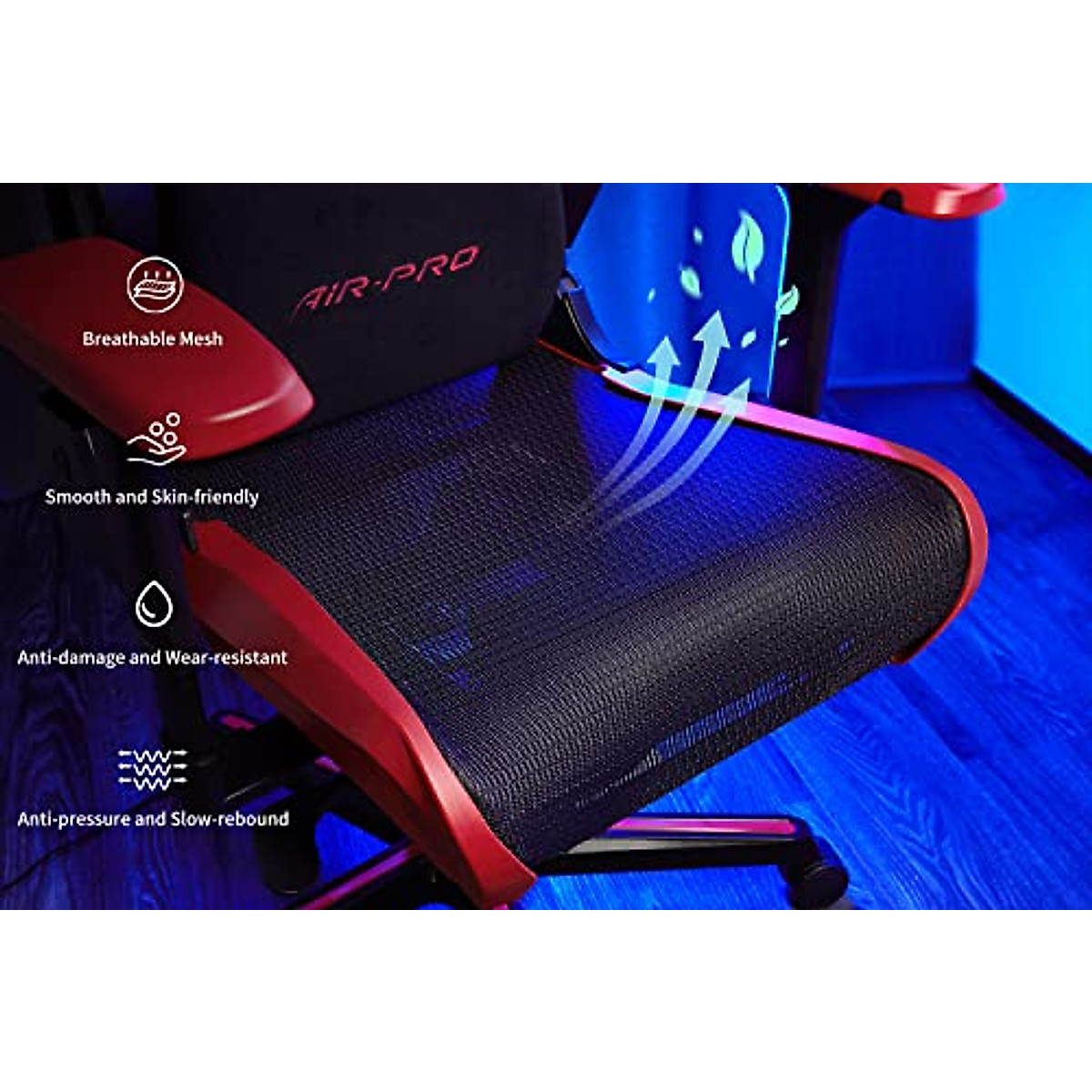 DXRacer Air Gaming Chair, Ultra-Breathable Mesh, 4D Armrests, Memory Foam Headrest, Magnetic Lumbar Support, Modular Design, Standard, Black and Red (Pro)