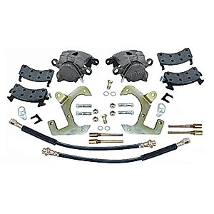 Speedway Motors 1949-54 Chevy Car/53-62 Corvette Front Disc Brake Conversion Kit: 11" Vented Rotors, 2.5" Piston Calipers, 5x4.75" Bolt Pattern, Enhances Classic Chevy Braking Performance