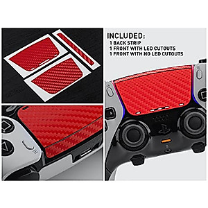 TouchProtect Carbon Red Pro Bundle for PS5 | Dualsense Edge & Standard Dualsense Textured Trackpad Skin Combo Pack.