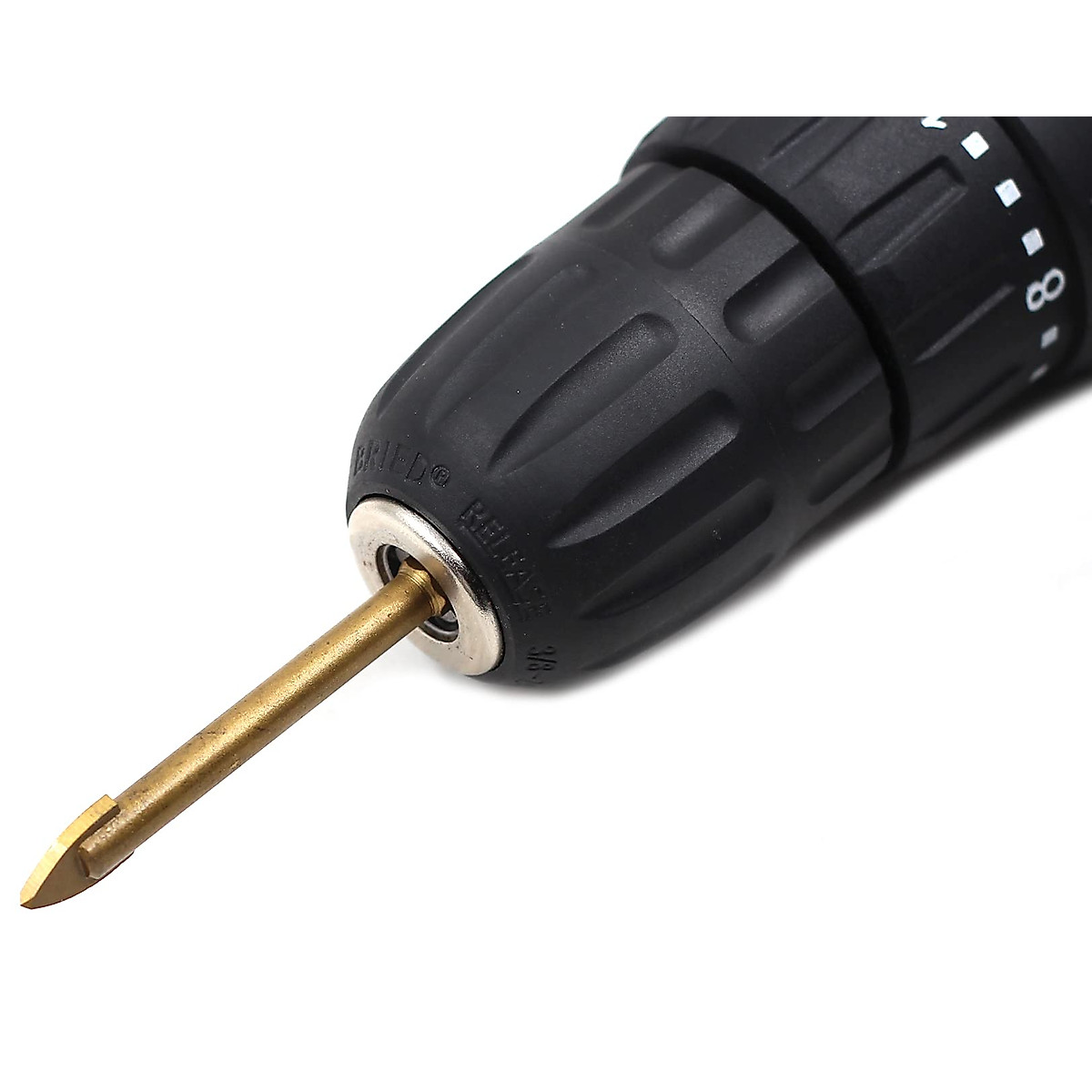 Chiloskit 5pcs Titanium Coated Tile Glass Masonry Drill Bit Set Hole Cutting Tool with Hex Shank for Ceramic Tile Marble Mirror Glass, 3/4/6/8/10mm