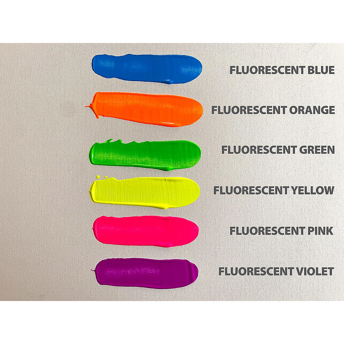 milo Fluorescent Acrylic Paint Set of 6 Colors | 4 oz Bottles | Student Neon Colors Acrylics Painting Pack | Made in the USA | Non-Toxic Art & Craft Paints for Artists, Kids, & Hobby Painters | Glows UV in Black Light