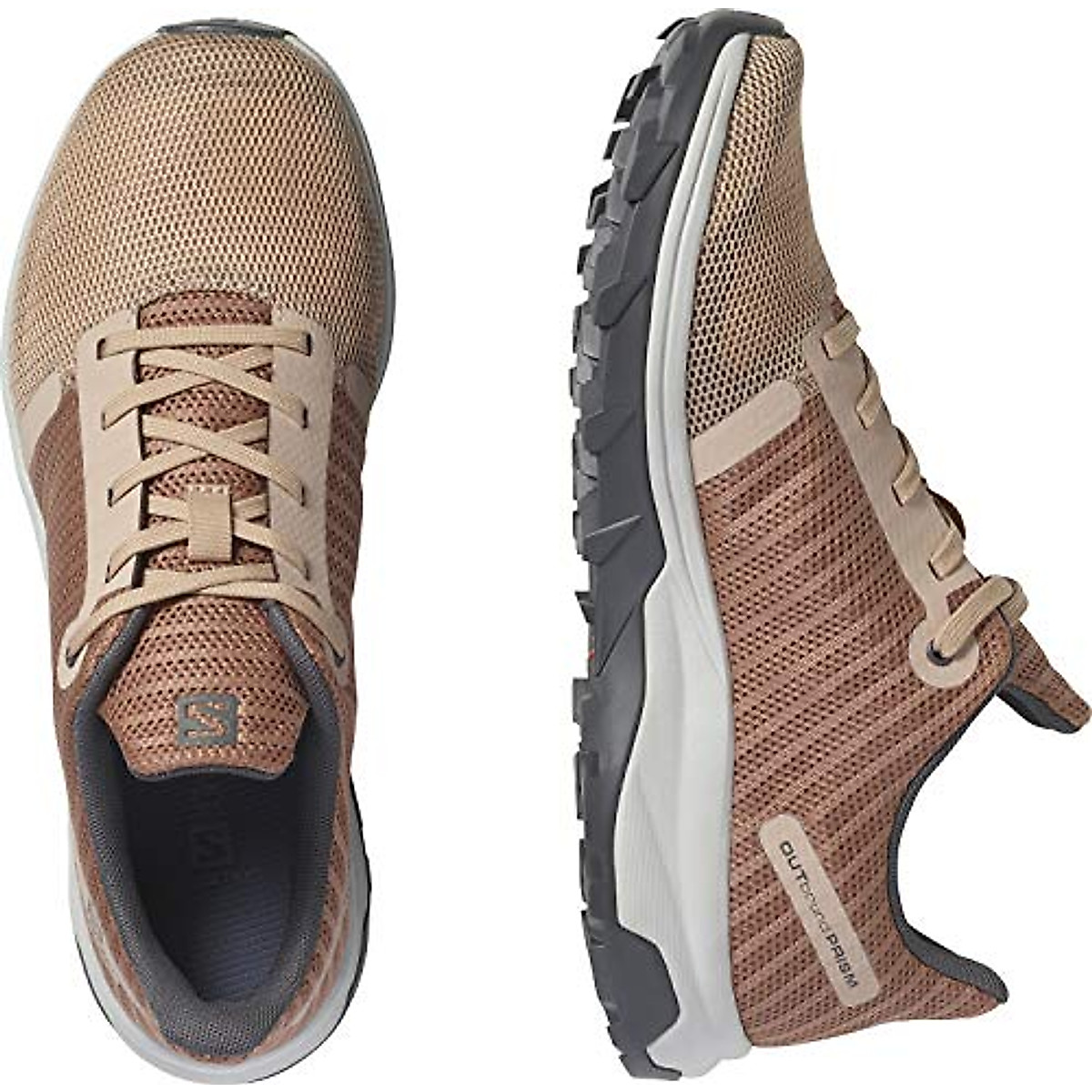 Salomon Outbound Prism Hiking Shoes for Women, Sirocco/Mocha Mousse/Alloy, 7.5