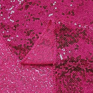 JYFLZQ Fuchsia Sequin Tablecloth 50" x 50" Small Square Sparkly Drape Table Cloths Table Cover Overlay for Wedding Birthday Party Baby Bridal Shower