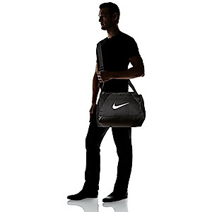 NIKE Brasilia Training Duffel Bag, Black/Black/White, X-Small