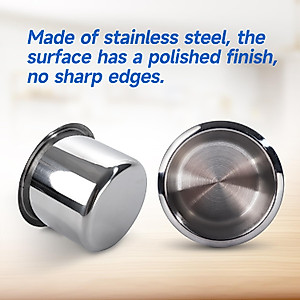 GSE Games & Sports Expert Stainless Steel Cup Holder, Drop-in Cup Holder for Casino Poker Tables, Work Desks, Boats, RVs, Cars & Trucks (10-Pack)