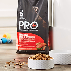 Pure Balance Pro+ Sensitive Skin & Stomach Dog Food, Salmon & Rice Recipe – Vet Formulated for Sensitive Dogs – Supports Skin Health, Digestive Health – 8LB Bag (This is A 8 LBS Bag)