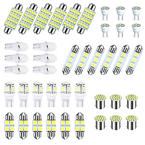 NTNEV 42PCS Car LED Bulb Kit, Vehicle Interior Mini Bulbs Kit, T10 1157 31mm 36mm 41mm LED Dome Light Festoon Bulbs, Brake Light, Dome Light, Map Light, Parking Light (White)
