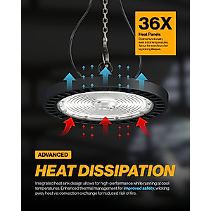 Sunco UFO LED High Bay Light, Lighting for Warehouse, 6000K Daylight Deluxe, 240W, 34800 LM, 100-277V, Dimmable 0-10V, IP65 Waterproof Weatherproof, Super Bright, UL 2 Pack