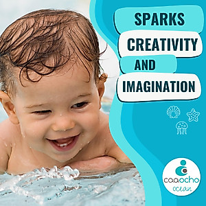 caaocho Pure Natural Rubber Bath Toy - Nalu The Seahorse Baby Toy - Hole Free Bath Toys, BPA Free Bath Toys for Infants, Without Holes Sealed Natural Rubber Baby Toy