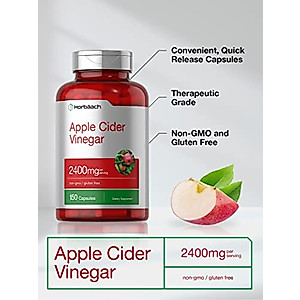 Horbäach Apple Cider Vinegar Capsules | 2400mg | 150 Count | Non-GMO, Gluten Free Supplement