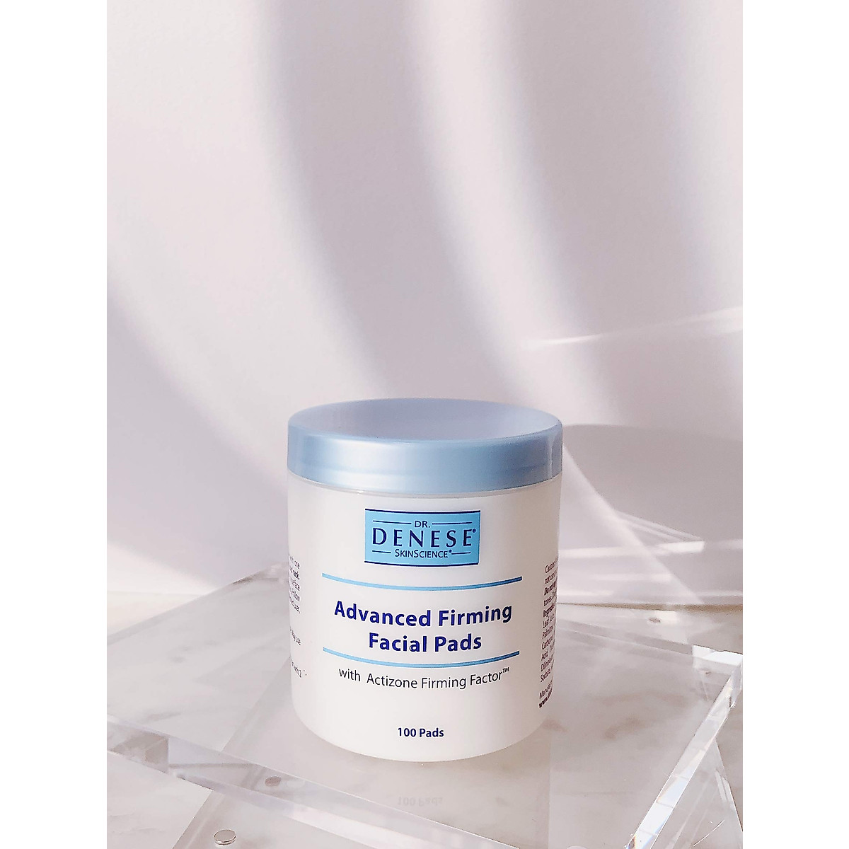 Dr. Denese SkinScience Advanced Firming Facial Pads Exfoliator & Deep Pore Face Cleanser, Toner & Skin Care Glycolic Acid, Peptides & Aloe - Vegan, Paraben-Free, Cruelty-Free - 100 Count