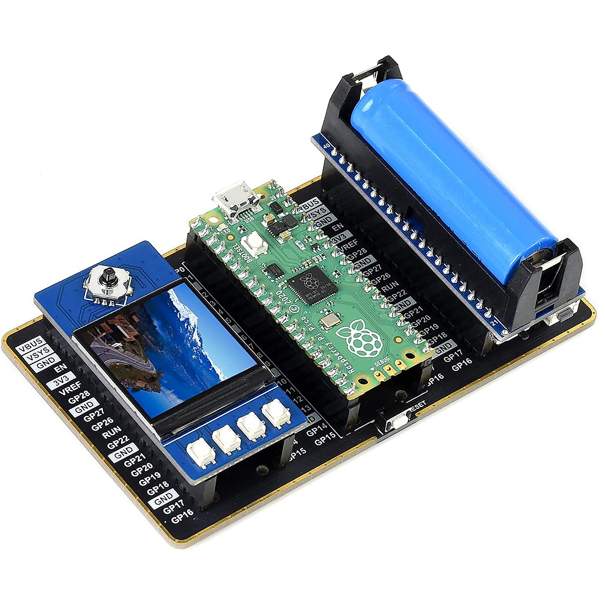Waveshare 1.3inch RGB LCD Display Module for Raspberry Pi Pico, 240×240 Resolution IPS Screen 65K RGB Color SPI Interface ST7735S Driver