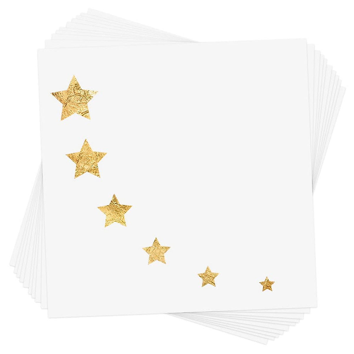 STARRY ARC set of 10 premium metallic gold temporary face Flash Tattoos - Stars | Eye shimmer | Face glitter