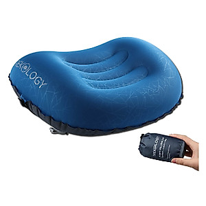TREKOLOGY Ultralight Inflatable Camping Travel Pillow - ALUFT 2.0 Compressible, Compact, Comfortable, Ergonomic Inflating Pillows for Neck & Lumbar Support While Camp, Hiking, Backpacking