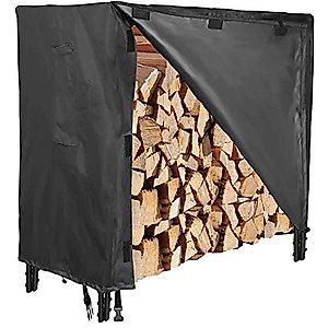 WWahuayuan 4Ft Firewood Log Rack Cover,600D Oxford Heavy Duty Outdoor All- Weather Outdoor Protection for Outdoor and Indoor Log Storage, Easy to Assemble to Assemble (4 Ft)