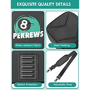 PEKREWS Pool Cue Case 4x4 Pool Stick Bag with Backpack Straps Soft Billiard Cue Carrying Case with Shoulder Strap, Billiard Stick Case Holds 4 Butts 4 Shafts and Billiards Accessories, Black