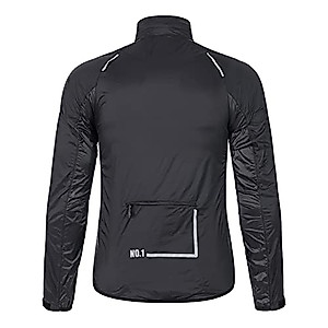 Santic Cycling Windbreaker Bike Outdoor Skinsuit Jacket Sun Protection Riding Equipment UPF50+,Black,Size S