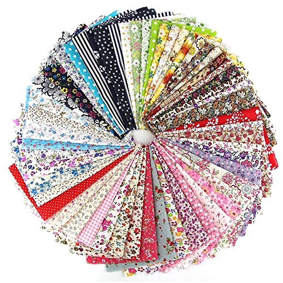 RayLineDo 60 Pcs Fabric Cotton 100% Printed Boundle Patchwork Squares of 2025cm