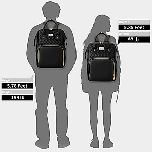 VSNOON Laptop Backpack for Women, 15.6 Inch Travel Backpack with USB Port Charging, Water Resistant Casual Durable Work Computer Bag for Women Men Girls, Black