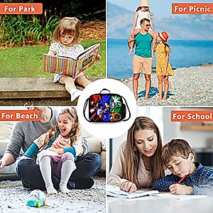 Cartoon Lunch Bag Insulated Lunch Box for Teens Students, Portable Large Capacity Bento Box for Boys Girls for Work Picnic School Travel