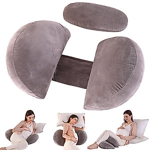 BATTOP Pregnancy Pillow Wedge for Belly Support,Portable Pregnancy Pillows for Sleeping Support Legs,Back,Knees,Adjustable Maternity Wedge Pillow with Removable Cover,Travel Pregnancy Pillow