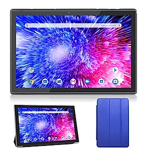 CWOWDEFU Tablet 10 inch with Case Android Tabletas 32GB Touchscreen Tablets 10.1 Inch Ax WiFi 6 Tablet PC (Black)