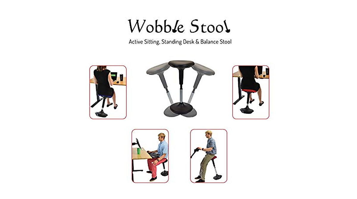 Wobble Stool Standing Desk Chair - Adjustable & Active Sitting