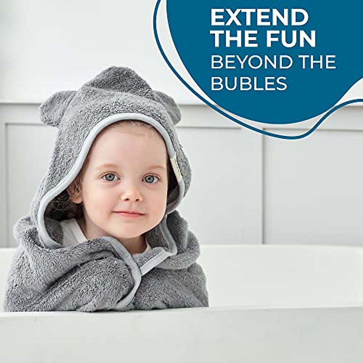 Munich Blue Baby Towel for Boys and Girls - Cozy Baby Bath Towel for Newborn, Infant and Toddler - 600GSM Premium Super Soft Hooded Baby Towel with Cute Bear Ears (Cloudy Color, 35 x 35 inch)