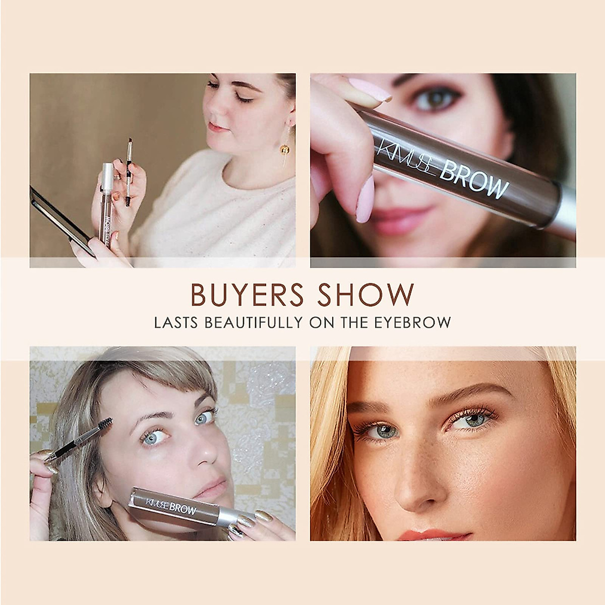 Waterproof Liquid Eyebrow Gels, Smudge-Proof, Sweat Resistant, Full Natural-24Hours Long Lasting Tinted Makeup Color Gel with Brow Pen…(BLACK-BROWN)