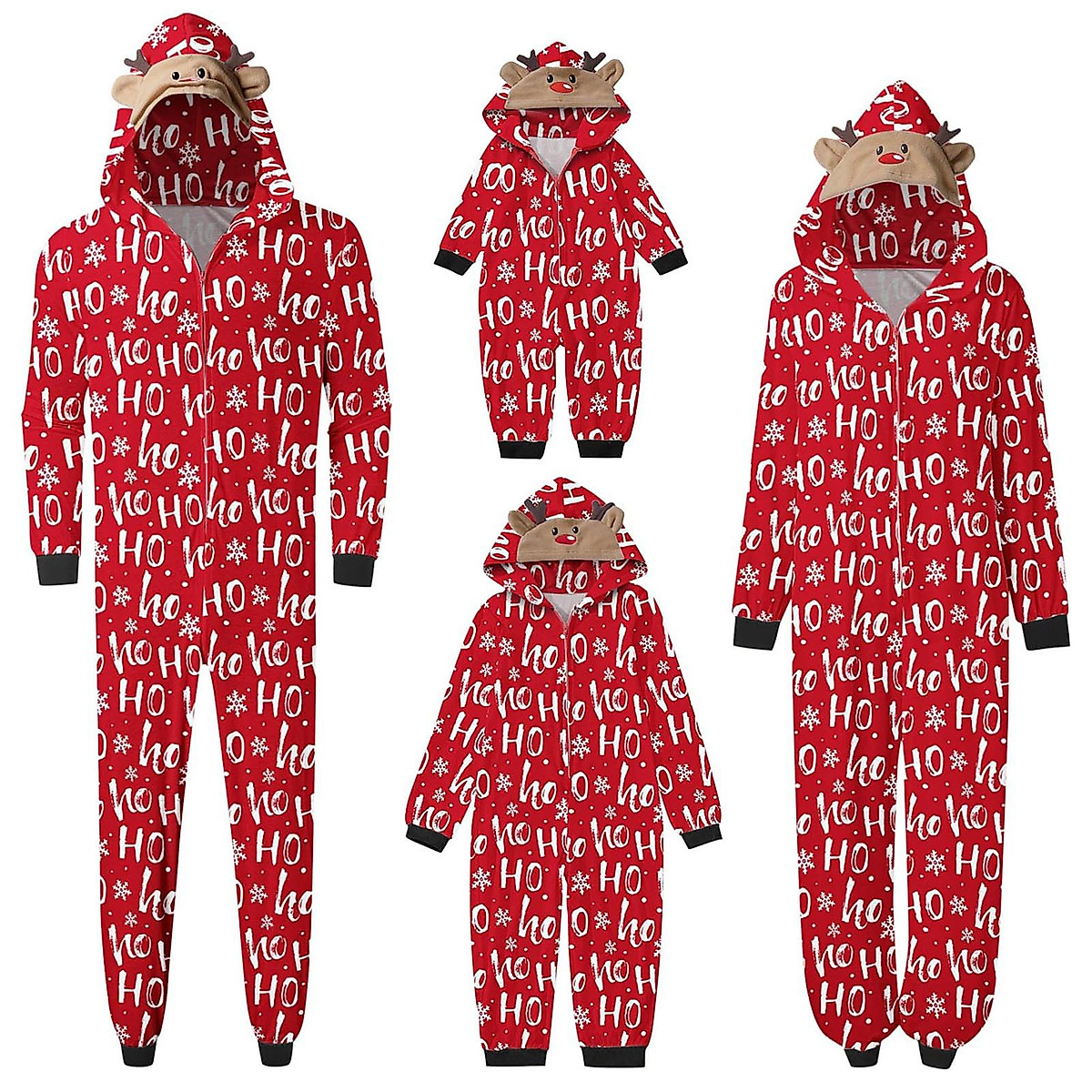 Christmas Pajamas Family Matching Pyjamas Set Holiday Sleepwear Pjs Gifts for Mens Womens Reindeer Loungewear Xmas Jumpsuit Mom L