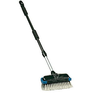 Carrand 93984 10" Flow-Thru Suds-N-Go Bi-Level Wash Brush With 71" Extension Pole